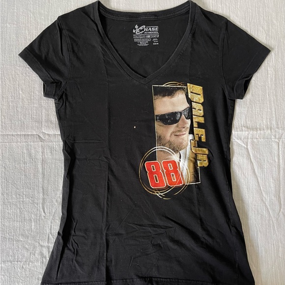 Nascar | Tops | Nascar Dale Jr Logo Vneck Black Shirt Medium | Poshmark
